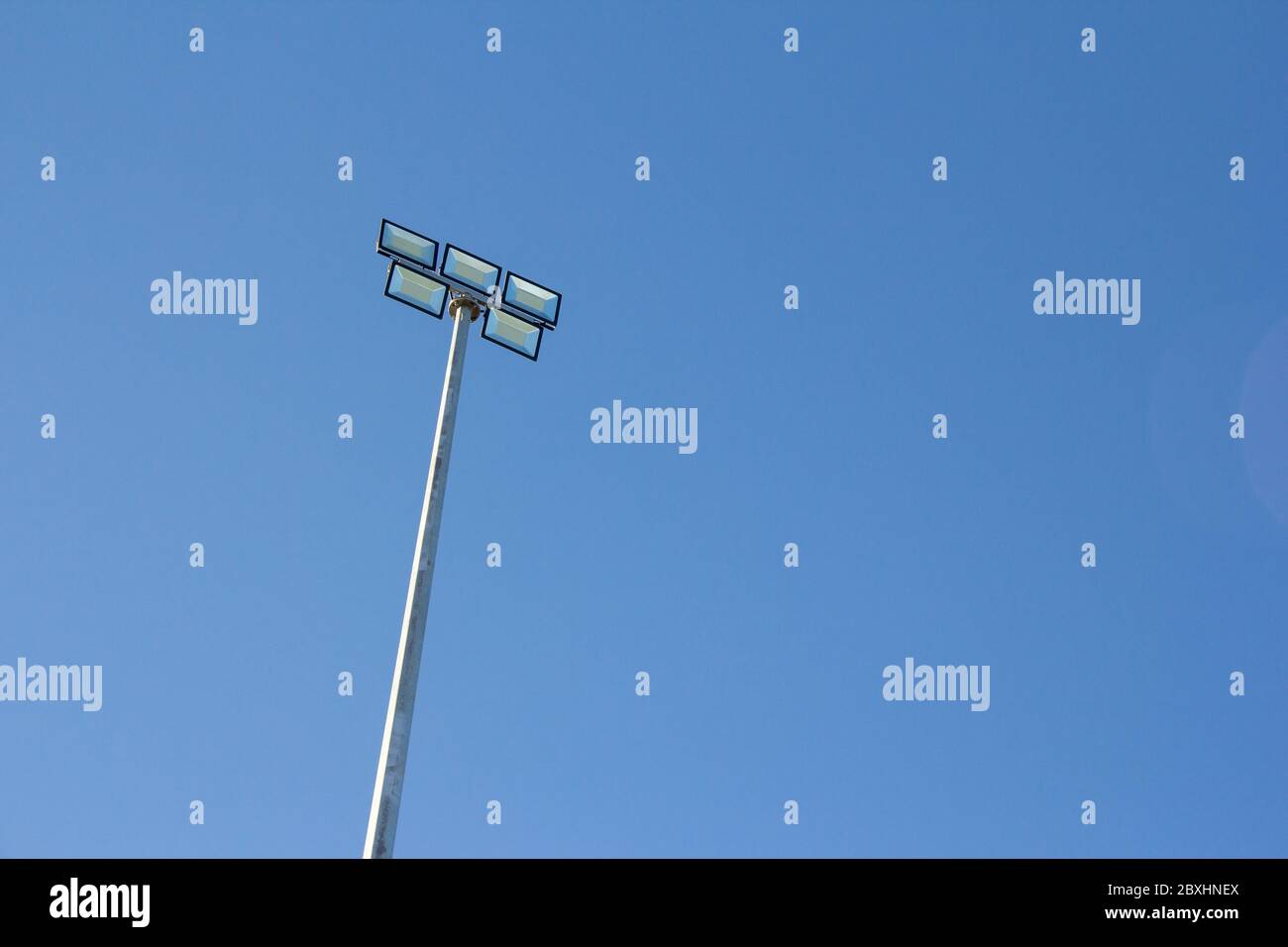 Soccer in the soccer stadium in the spotlight hi-res stock photography ...