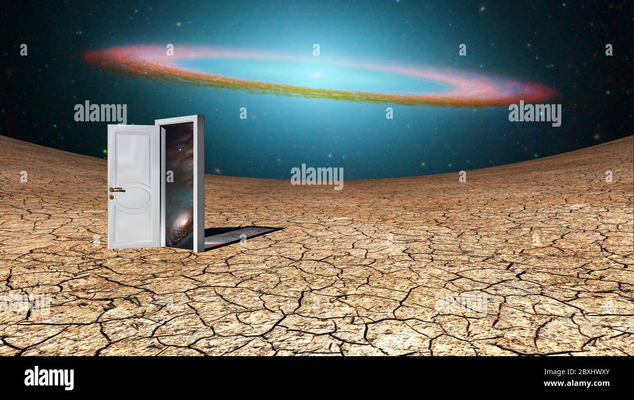Surrealism. Door to another dimension Stock Photo - Alamy