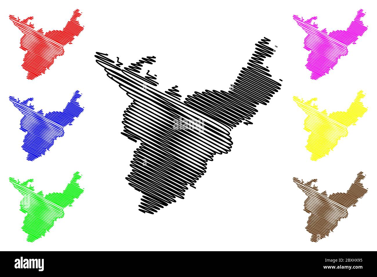 Prizren City (Republic of Kosovo) map vector illustration, scribble ...