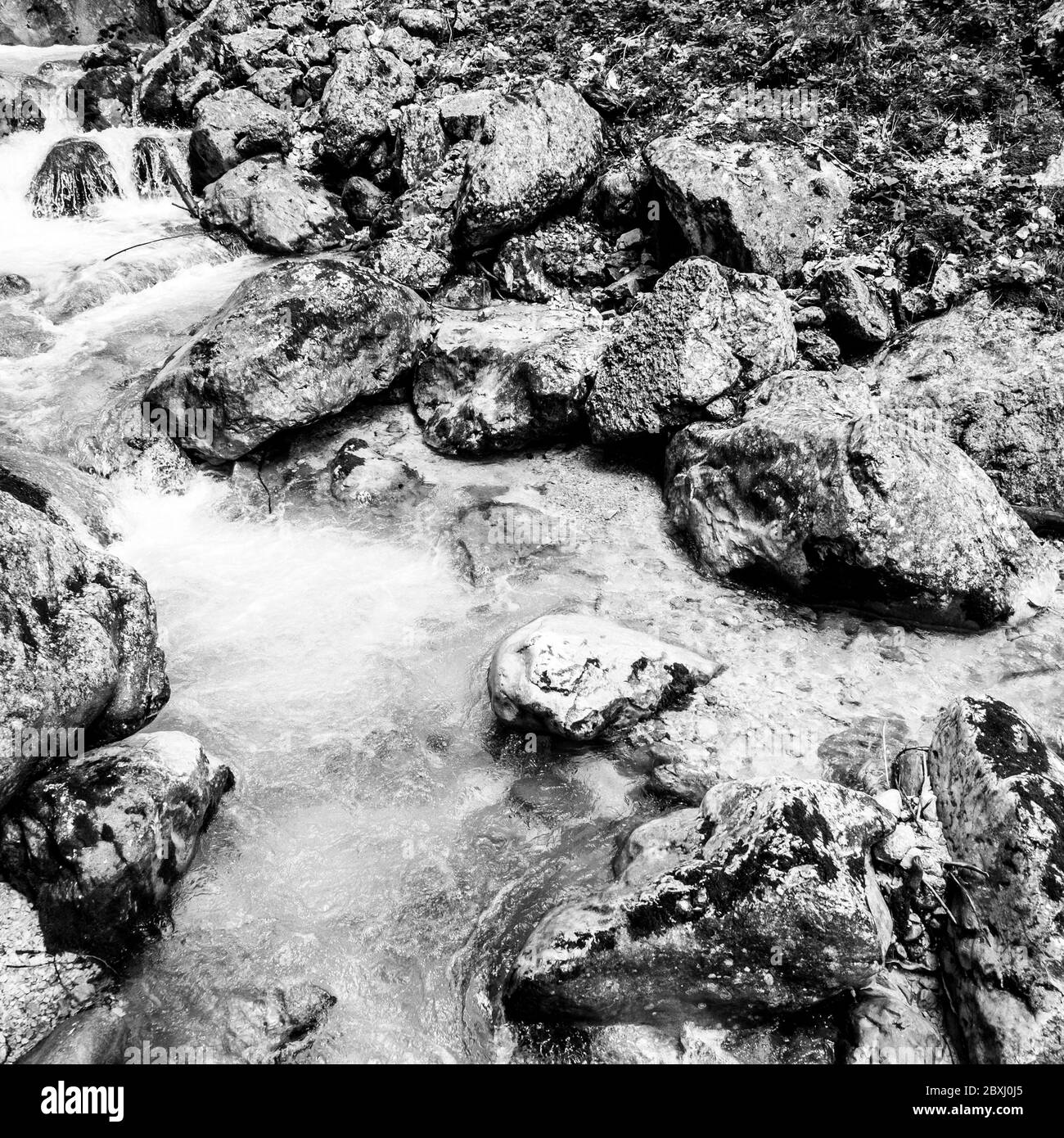 Hiking in the Hell Gorge below the Zugspitze in Germany Stock Photo - Alamy