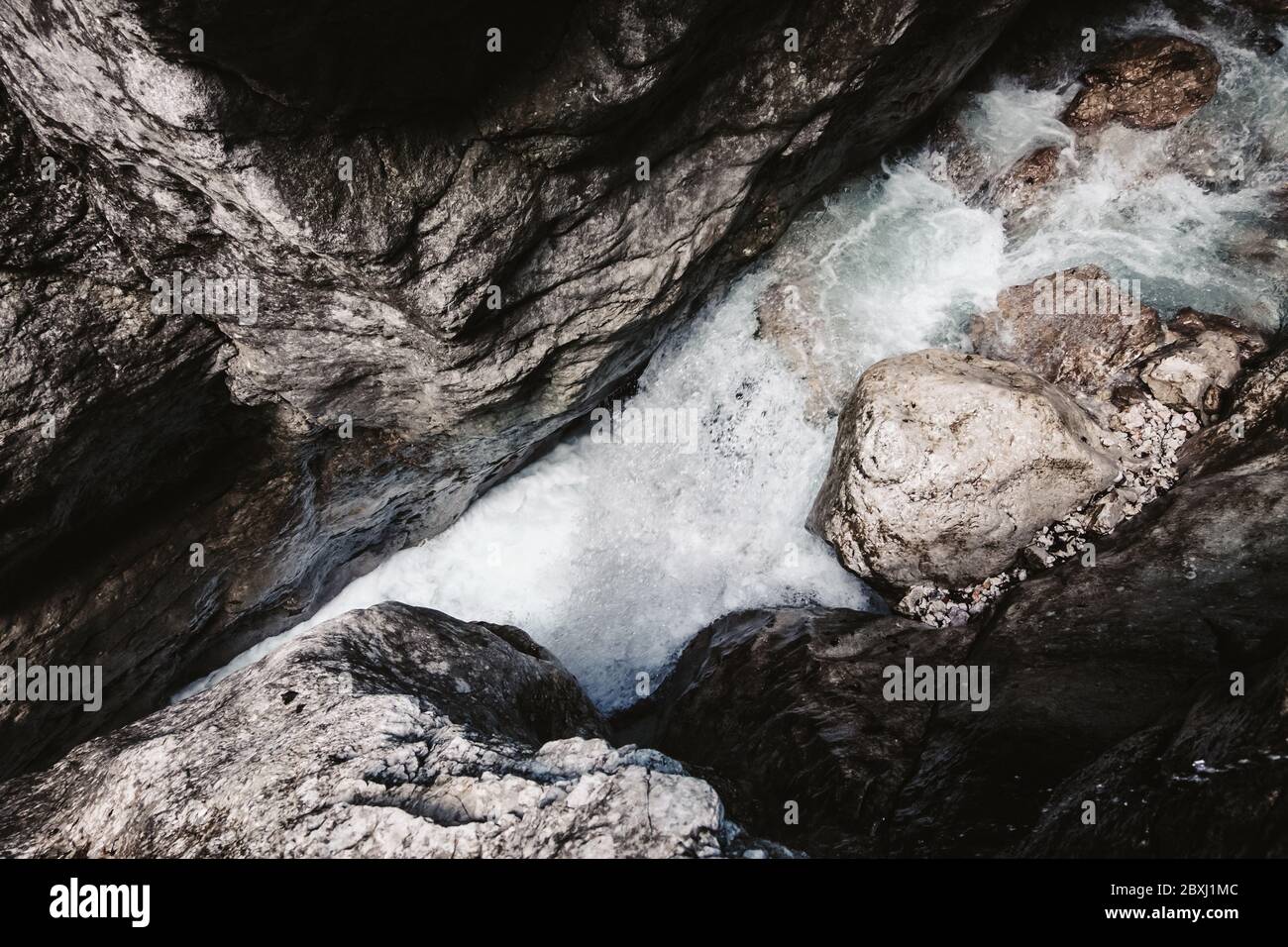 Hiking in the Hell Gorge below the Zugspitze in Germany Stock Photo - Alamy