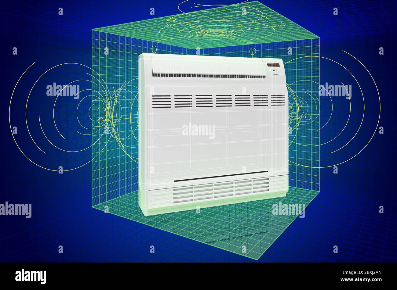 Visualization 3d cad model of Air Conditioner, Floor Standing Unit ...