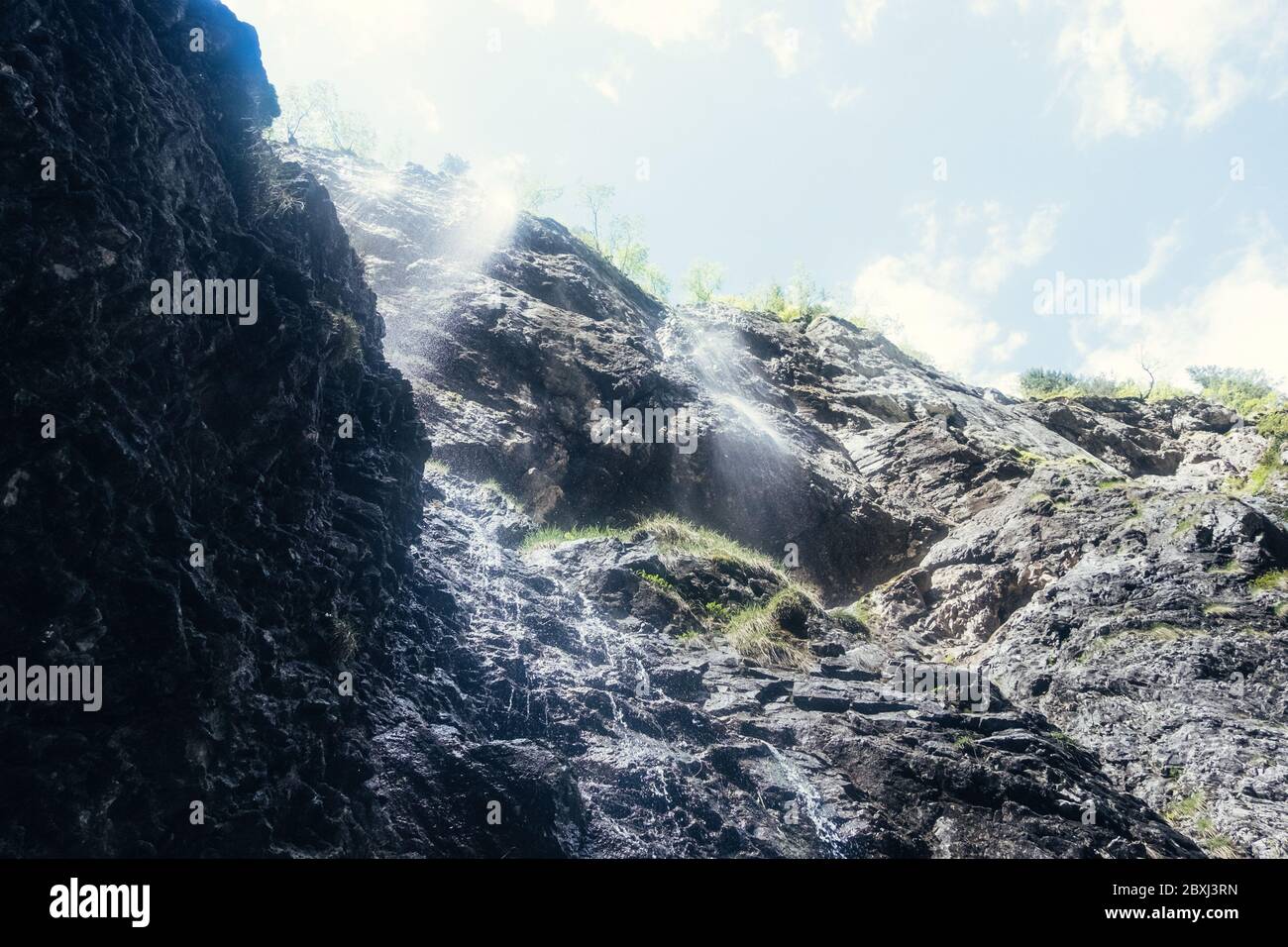 Hiking in the Hell Gorge below the Zugspitze in Germany Stock Photo - Alamy