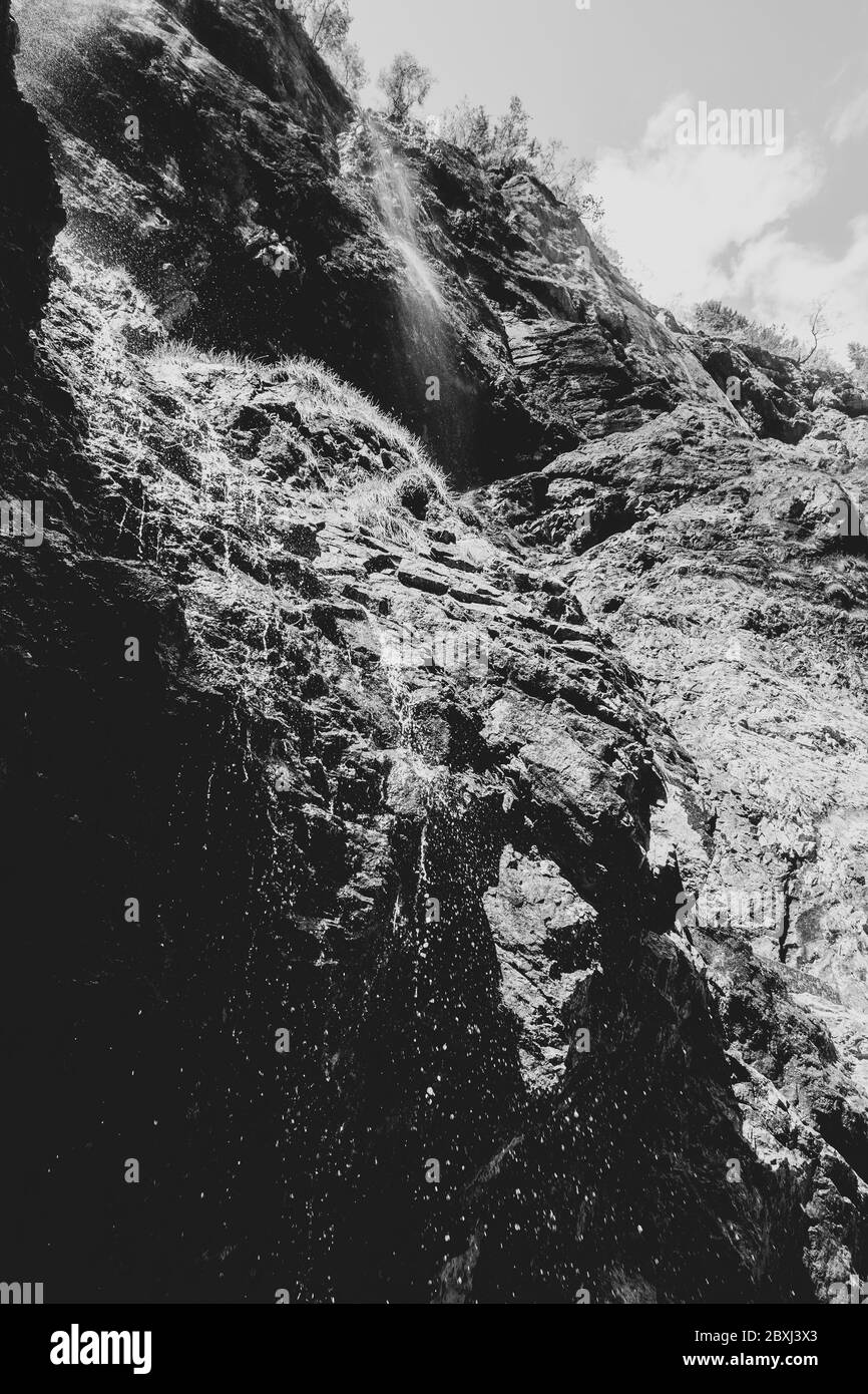 Hiking in the Hell Gorge below the Zugspitze in Germany Stock Photo - Alamy
