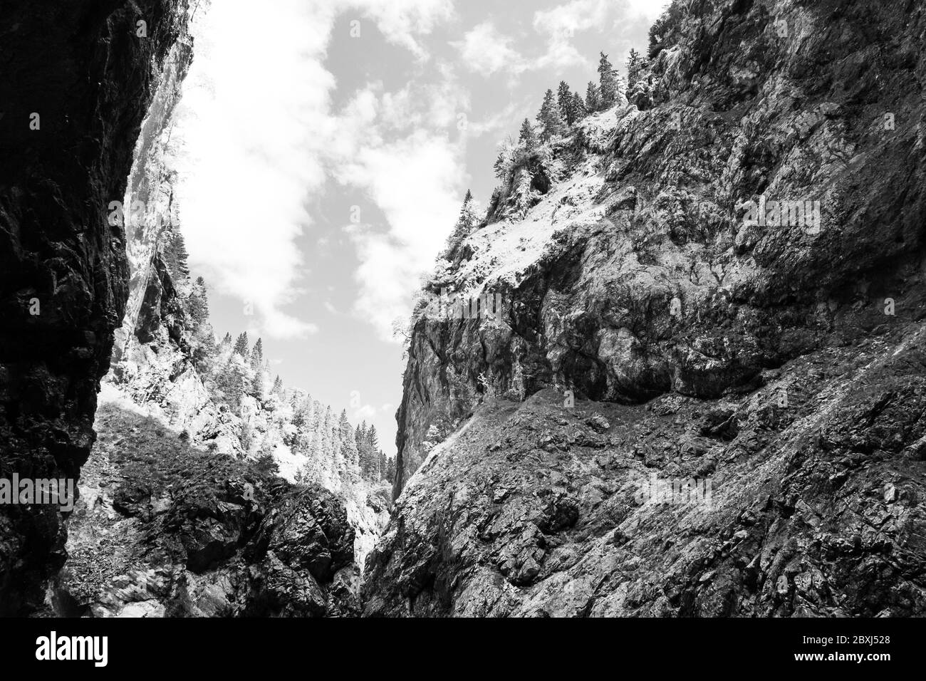 Hiking in the Hell Gorge below the Zugspitze in Germany Stock Photo - Alamy