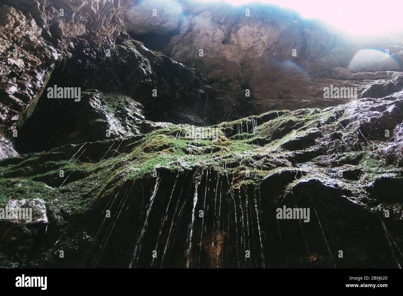 Hiking in the Hell Gorge below the Zugspitze in Germany Stock Photo - Alamy