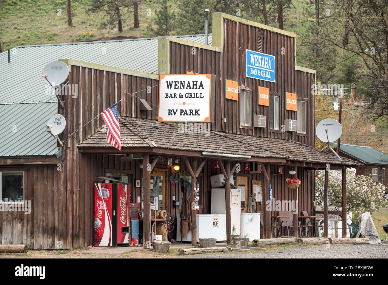 Wenaha Bar & Grill in the small community of Troy, Oregon Stock Photo ...