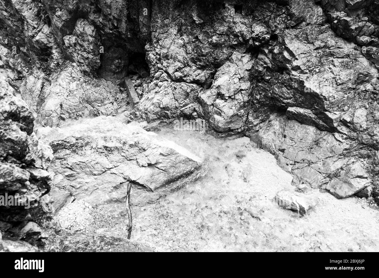 Hiking in the Hell Gorge below the Zugspitze in Germany Stock Photo - Alamy
