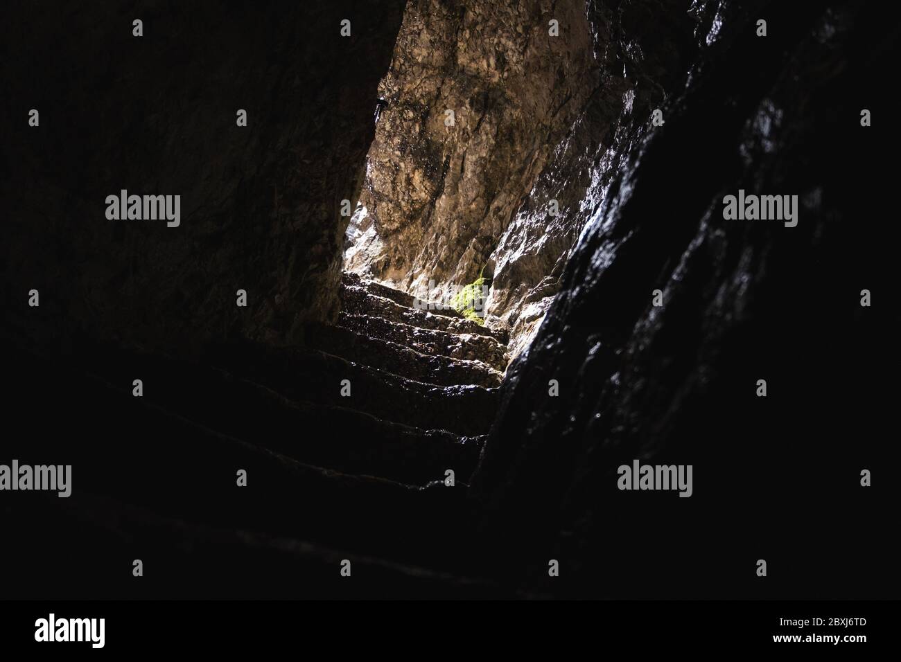 Hiking in the Hell Gorge below the Zugspitze in Germany Stock Photo - Alamy