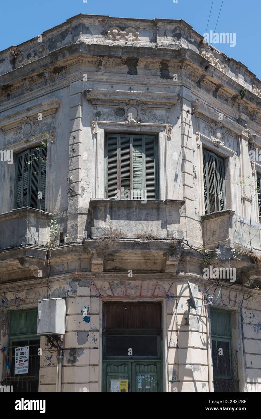 Old colonial style buildings in the historic centre of Montevideo ...