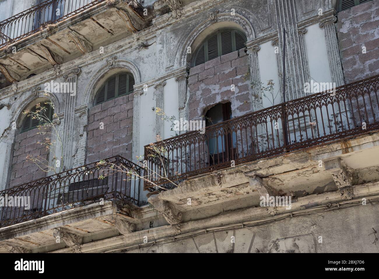 Old colonial style buildings in the historic centre of Montevideo ...