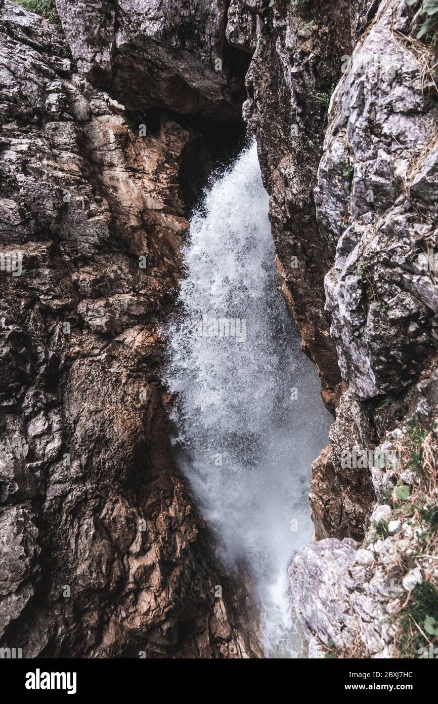 Hiking in the Hell Gorge below the Zugspitze in Germany Stock Photo - Alamy