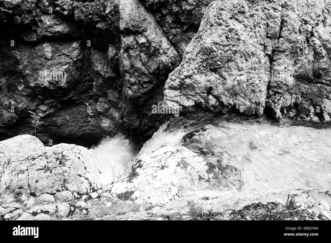 Hiking in the Hell Gorge below the Zugspitze in Germany Stock Photo - Alamy