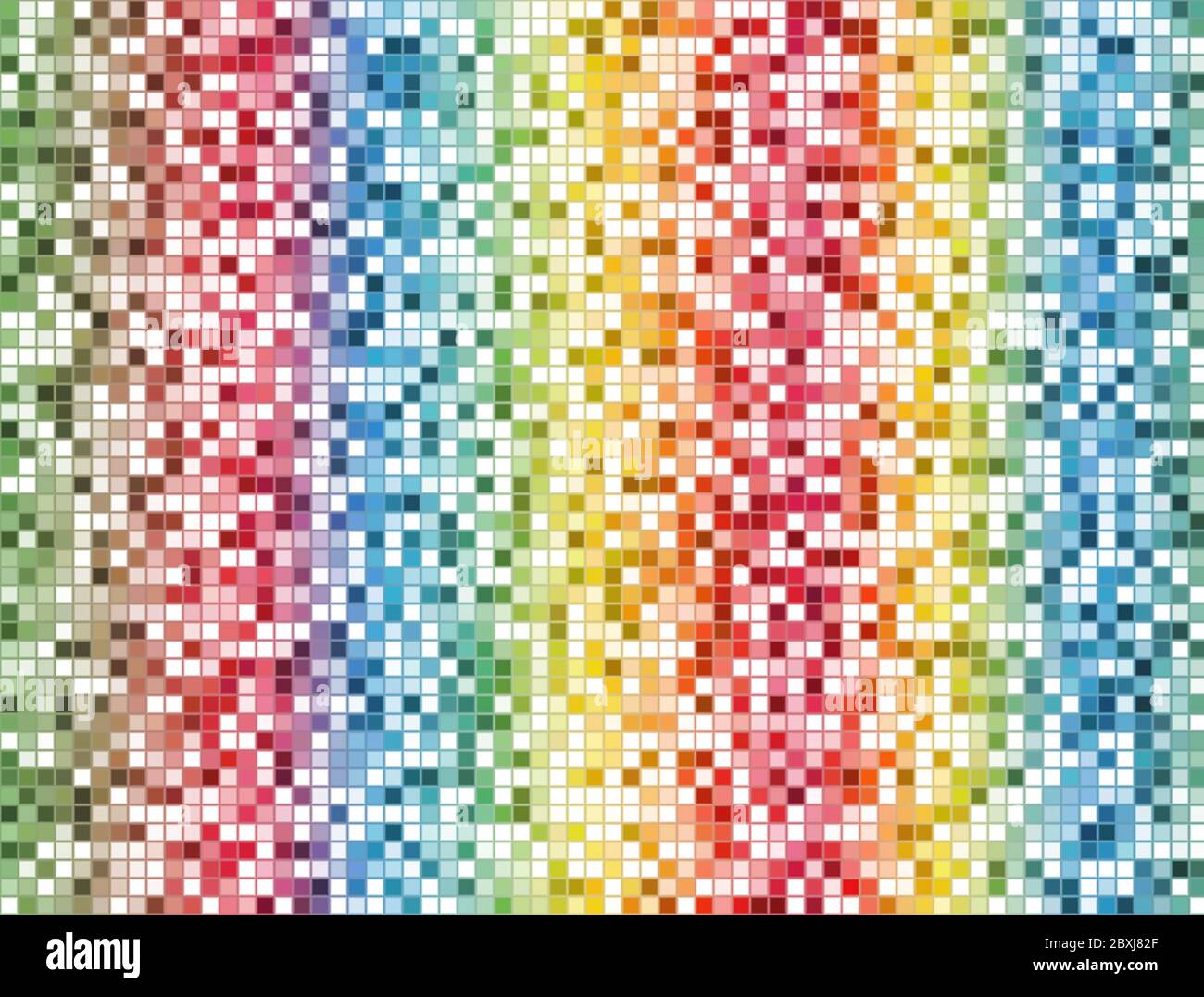 Colorful blue mosaic pattern design Stock Photo - Alamy