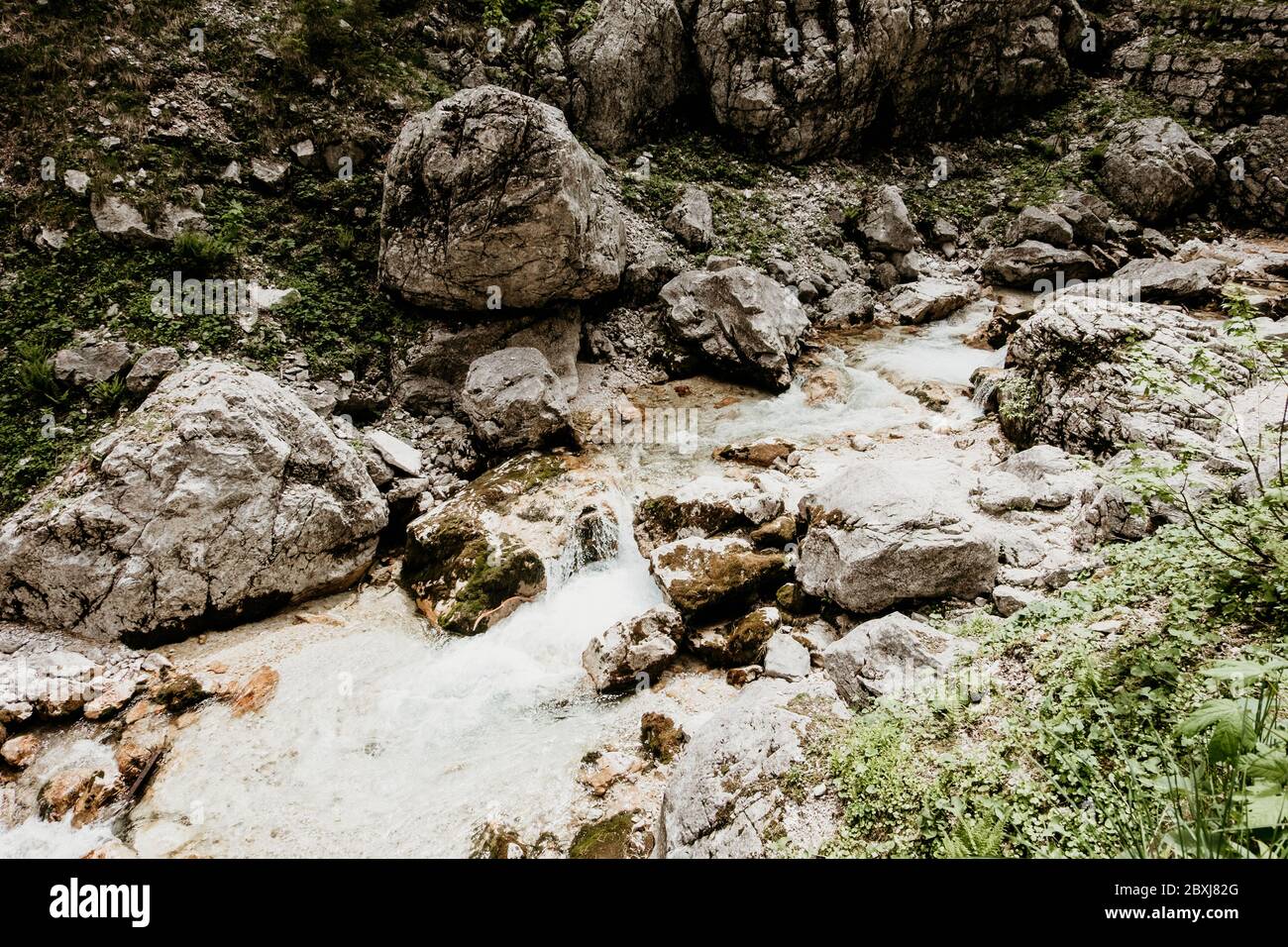 Hiking in the Hell Gorge below the Zugspitze in Germany Stock Photo - Alamy