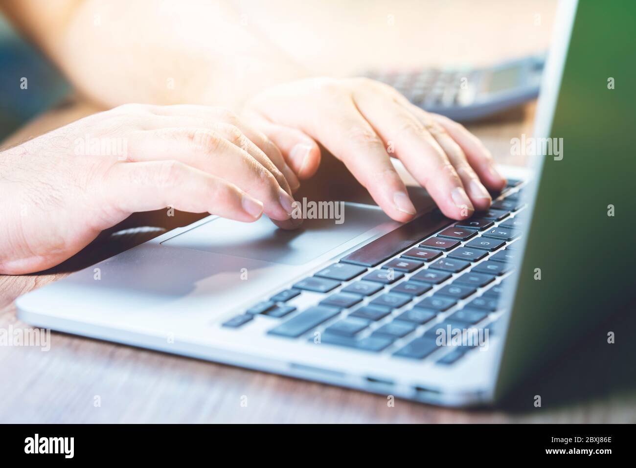 Laptop work online job accounting hi-res stock photography and images ...