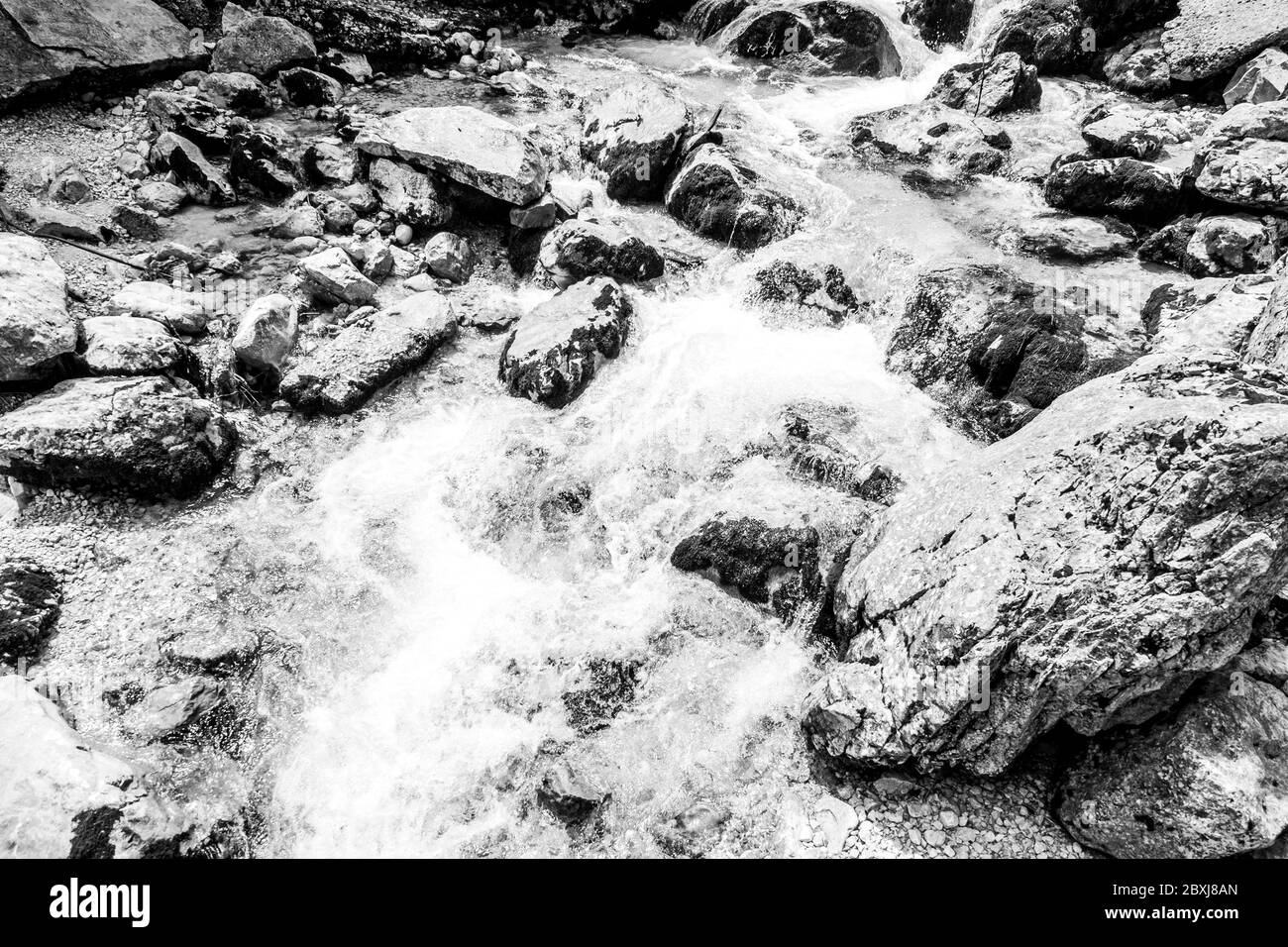 Hiking in the Hell Gorge below the Zugspitze in Germany Stock Photo - Alamy