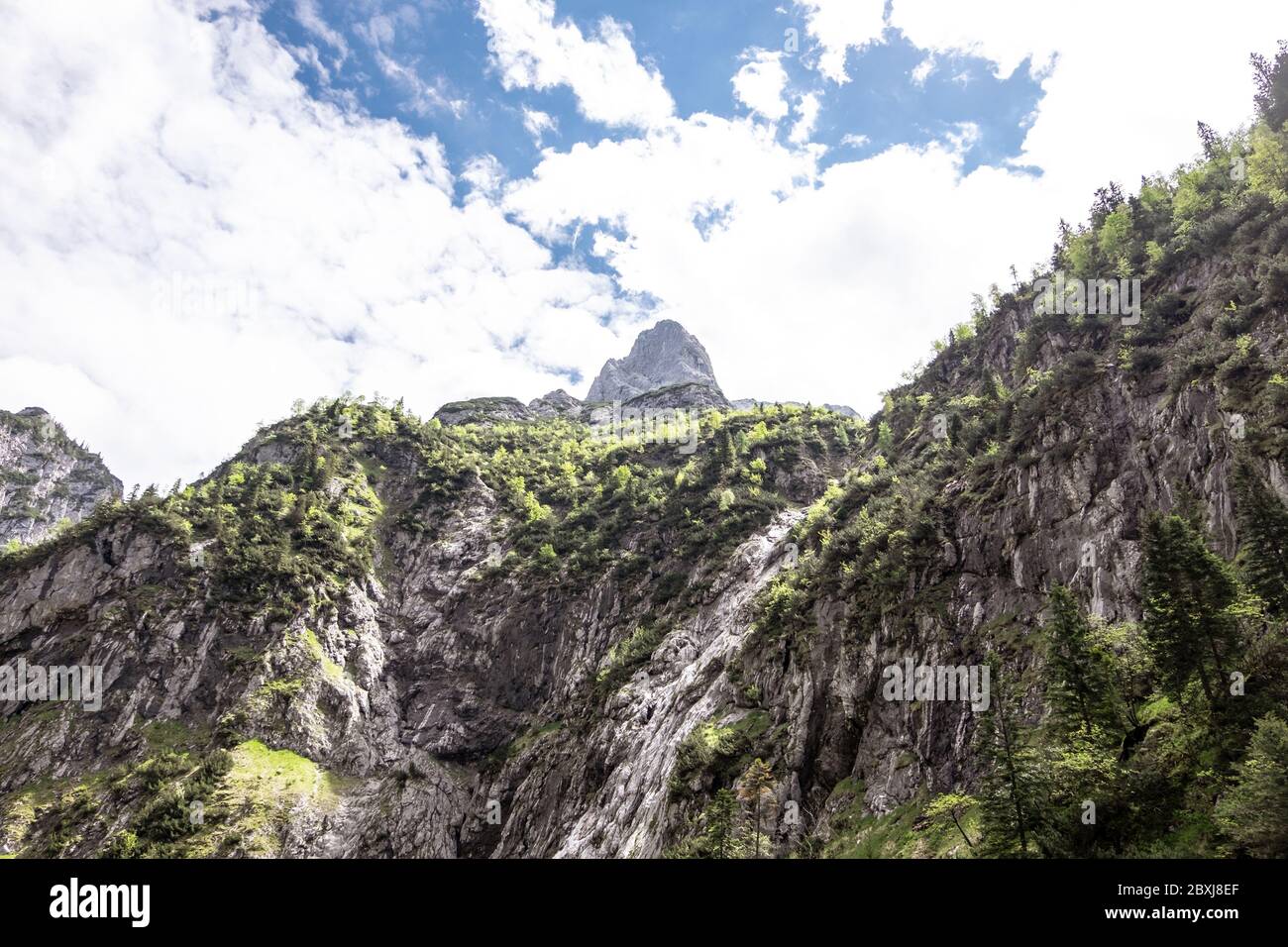 Hiking in the Hell Gorge below the Zugspitze in Germany Stock Photo - Alamy