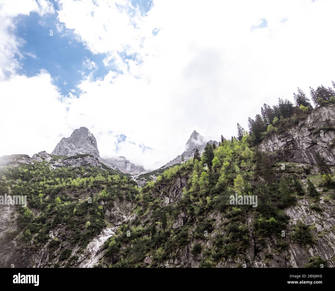 Hiking in the Hell Gorge below the Zugspitze in Germany Stock Photo - Alamy