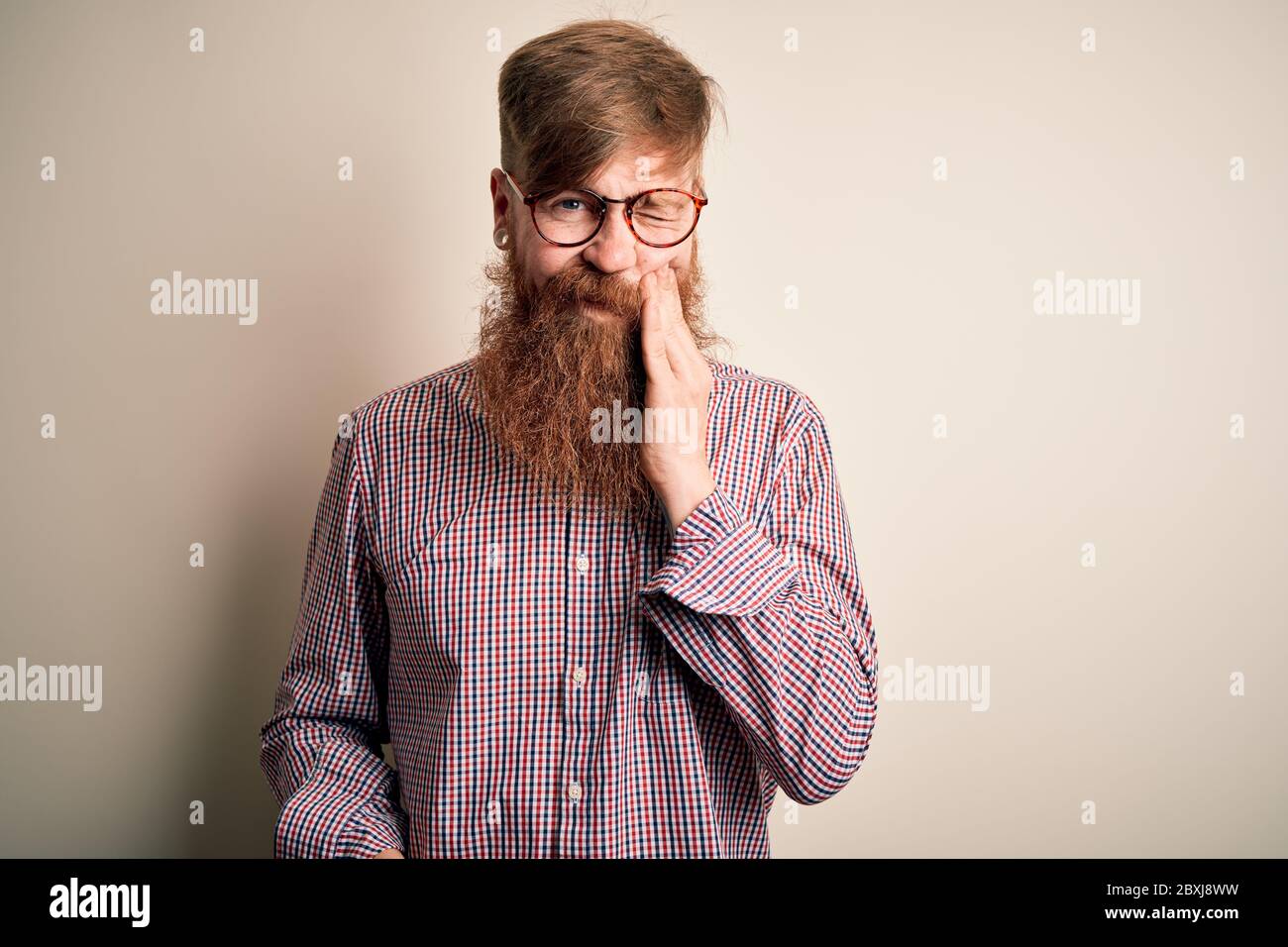 Portrait beard redhead man toothache hi-res stock photography and ...