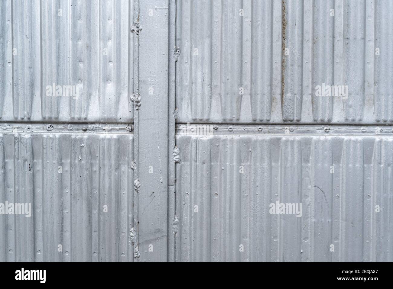Texture of metal door surface copy space for text detail steel white ...