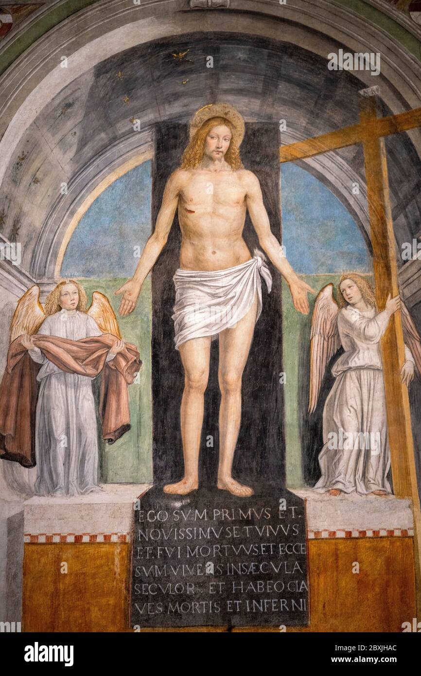 Resurrection, "Gesù Cristo risorto fra due angeli", painting in the ...