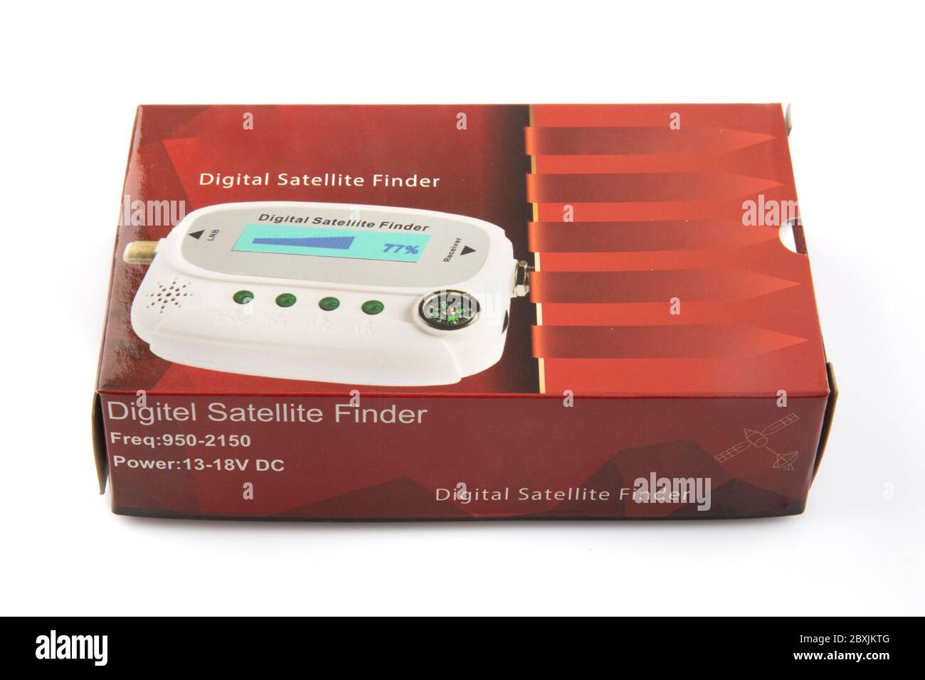 Digital Satellite Finder. Satellite signal finder isolated on white ...