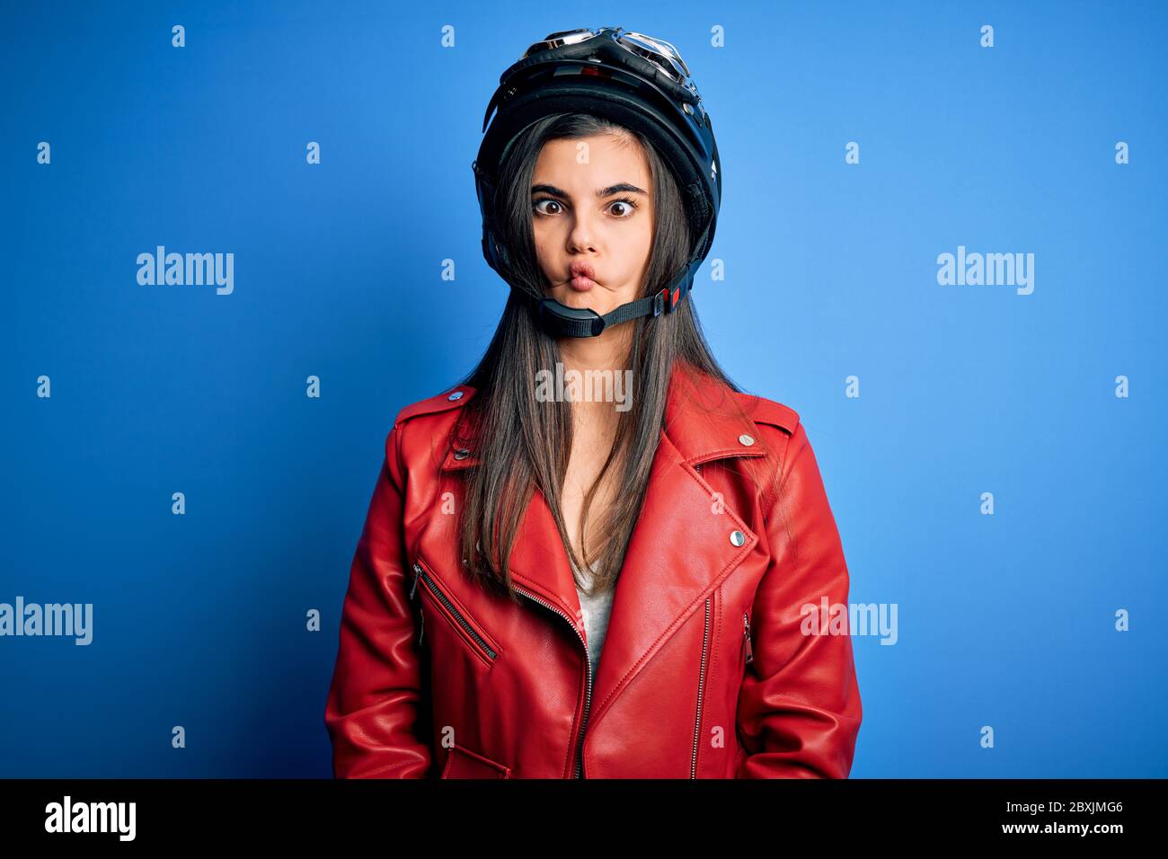 Cute young brunette woman motorcycle hi-res stock photography and ...