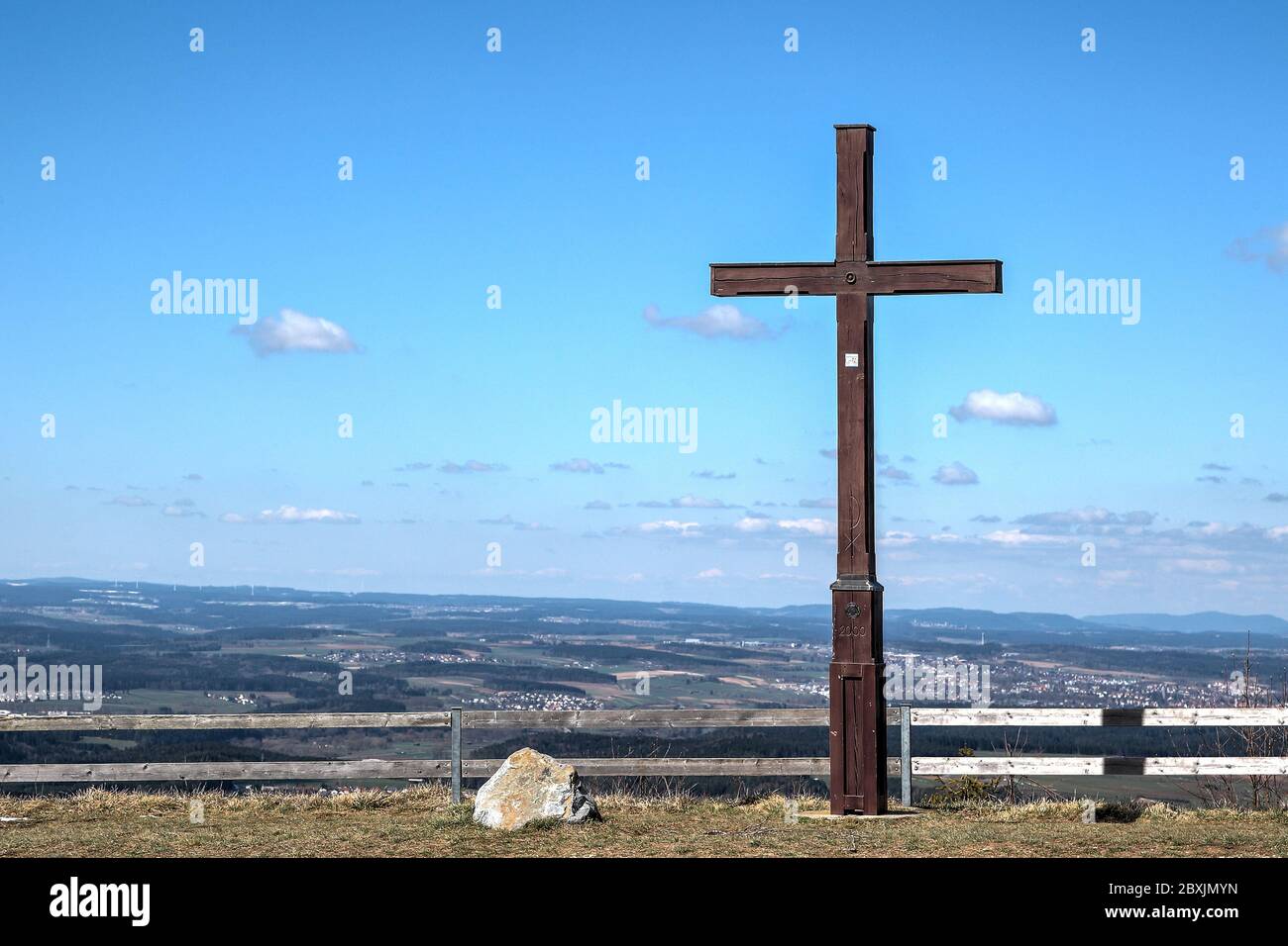 The summit cross on the mount Hummelsberg Stock Photo - Alamy