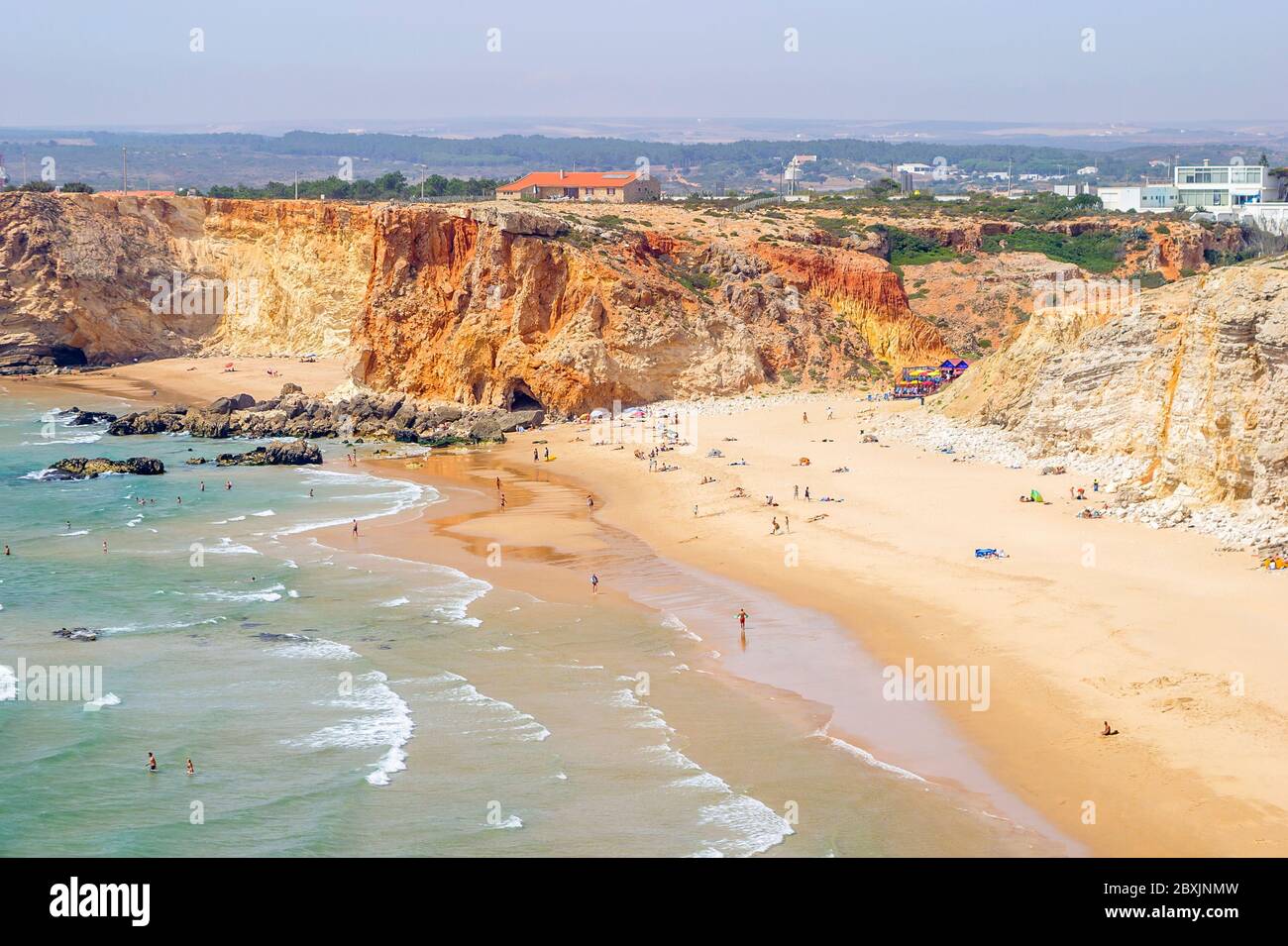 The beach, shoreline and cliffs at Praia do Tonel, Sagres near Cape St ...