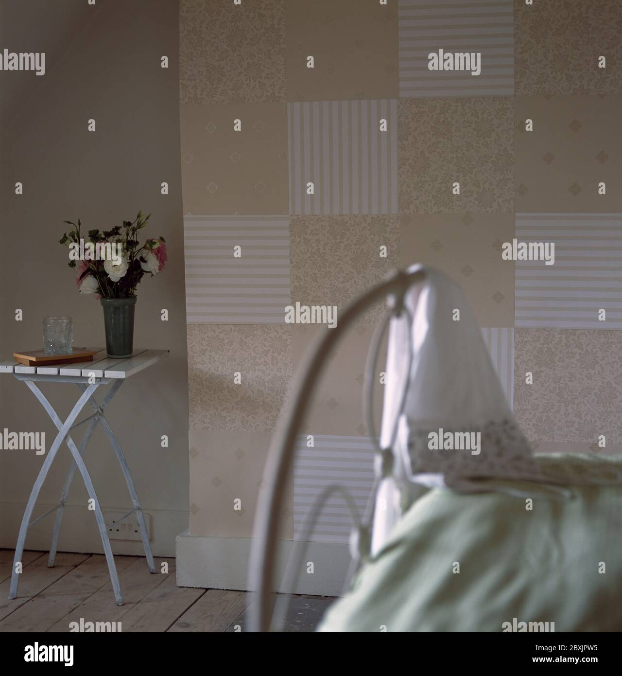 Patchwork of different squares of wallpaper from same colour palate ...