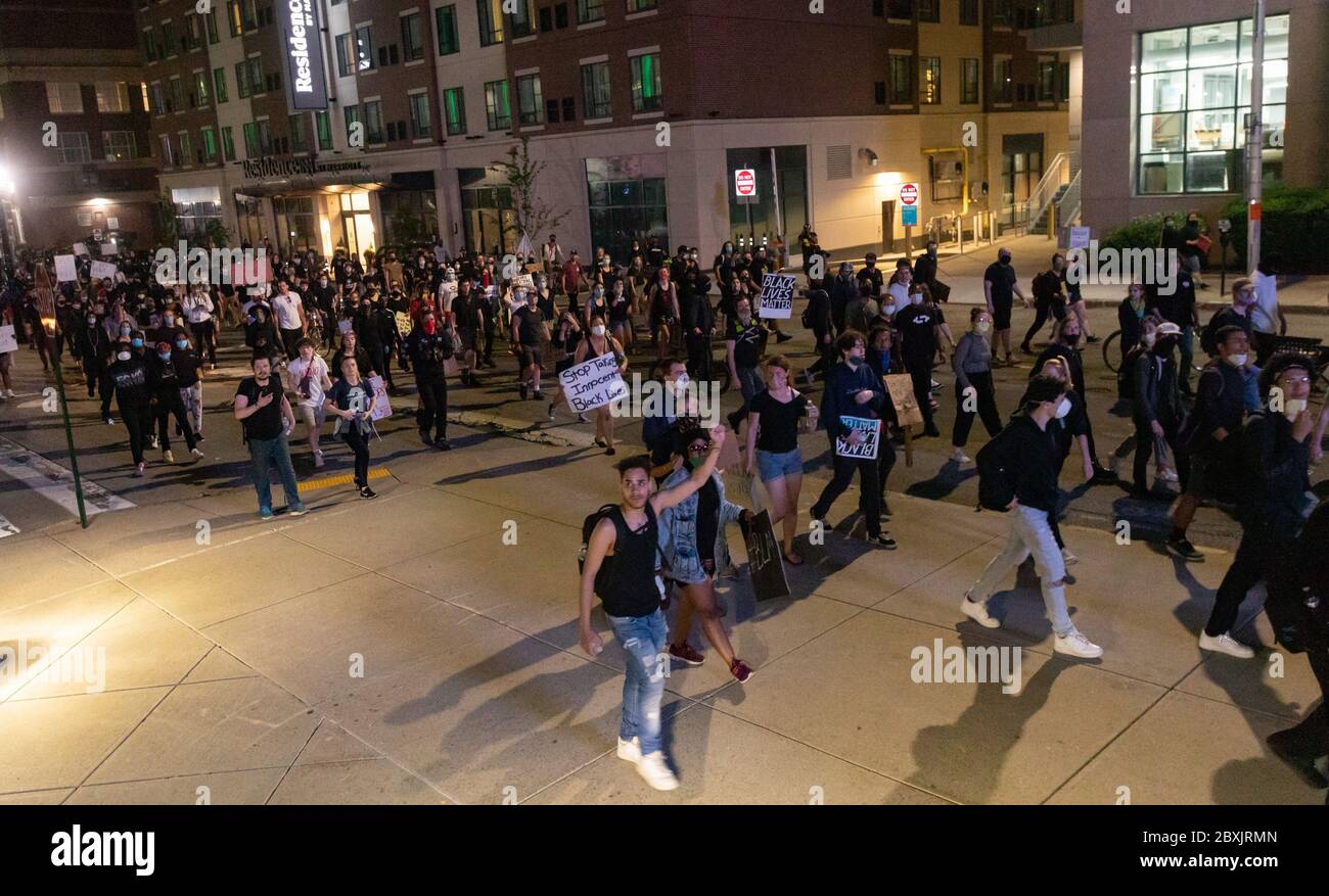 June, 5 2020, Providence, Rhode Island, USA: Protesters rally in ...