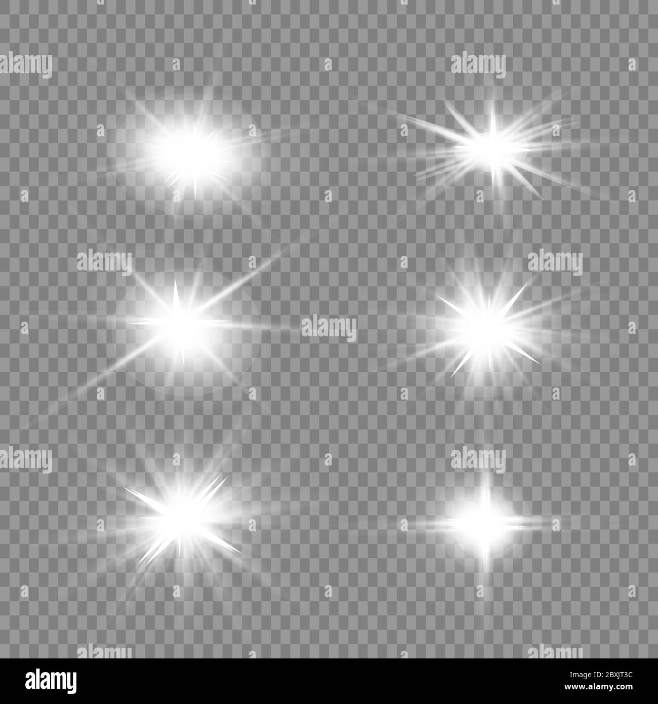 Glow isolated white transparent light effect set, lens flare, explosion, glitter, line, sun ...