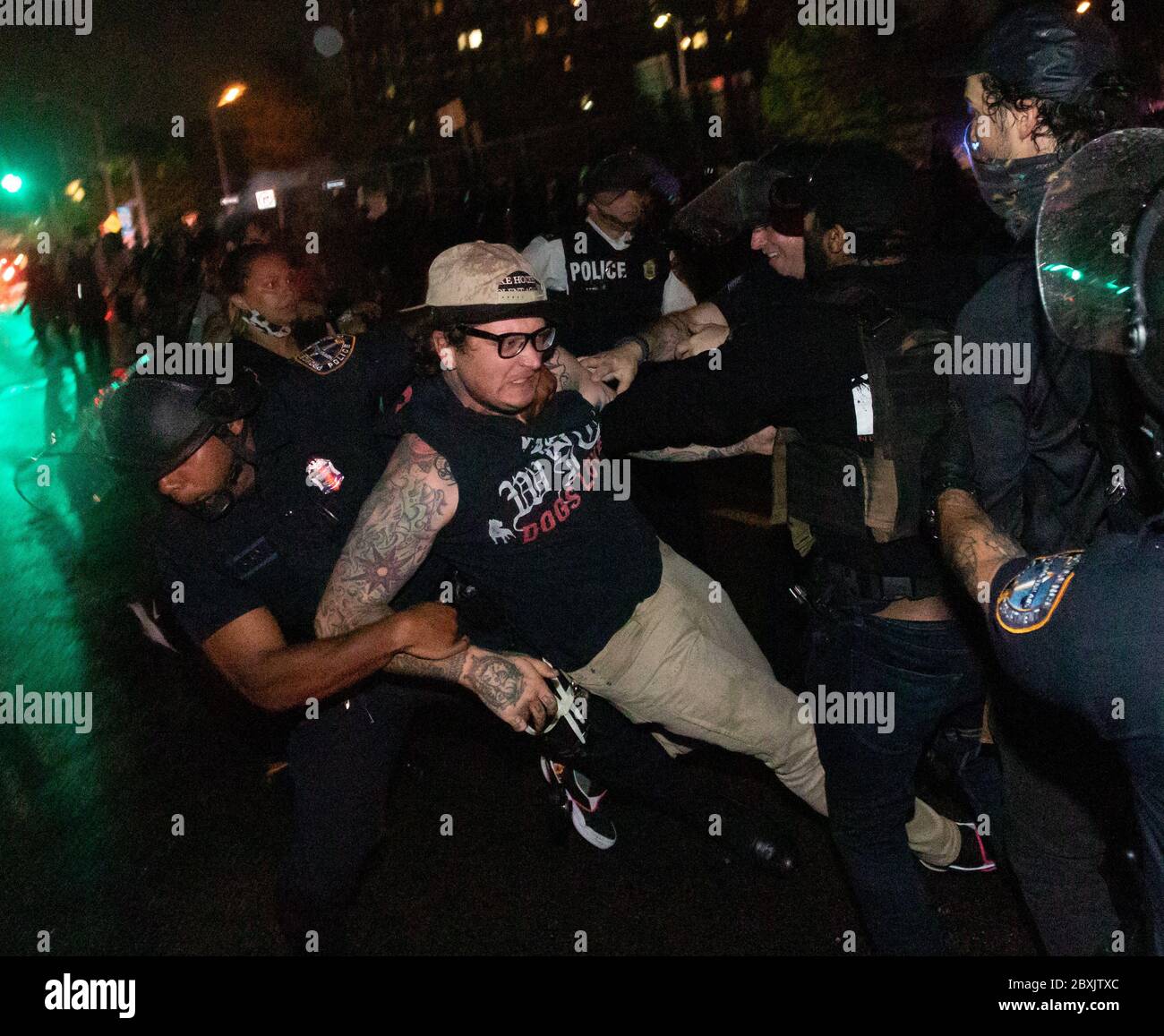 June, 5 2020, Providence, Rhode Island, USA: A protester being arrested ...