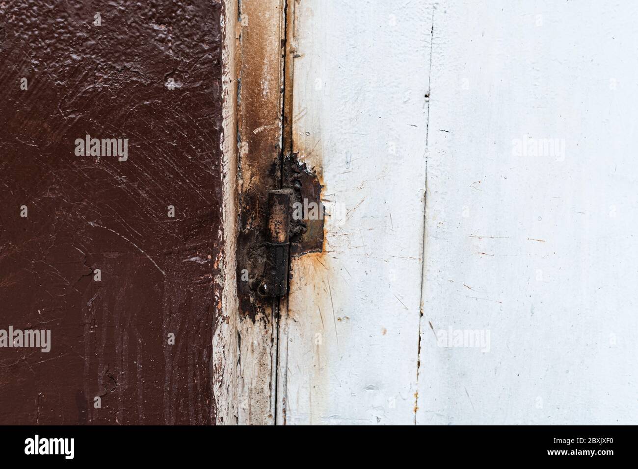 Old wooden barn door real natural broken aged rust forgotten space for ...