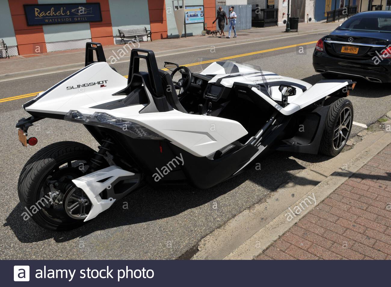 Polaris Slingshot Three Wheeled Motorcycle High Resolution Stock ...
