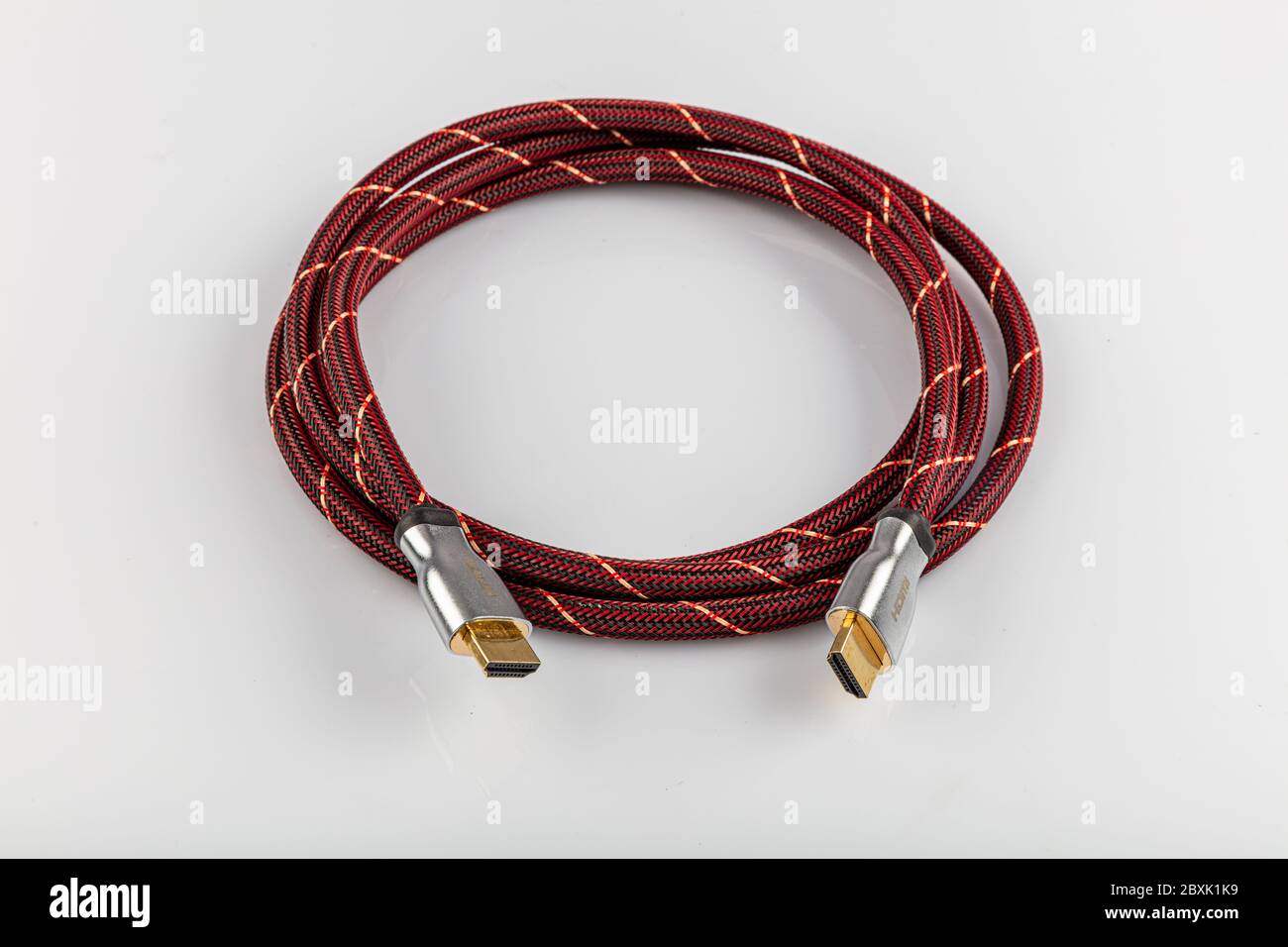 Gold vip quality HDMI cable. High Speed HDMI Cable 2 meter isolated on ...