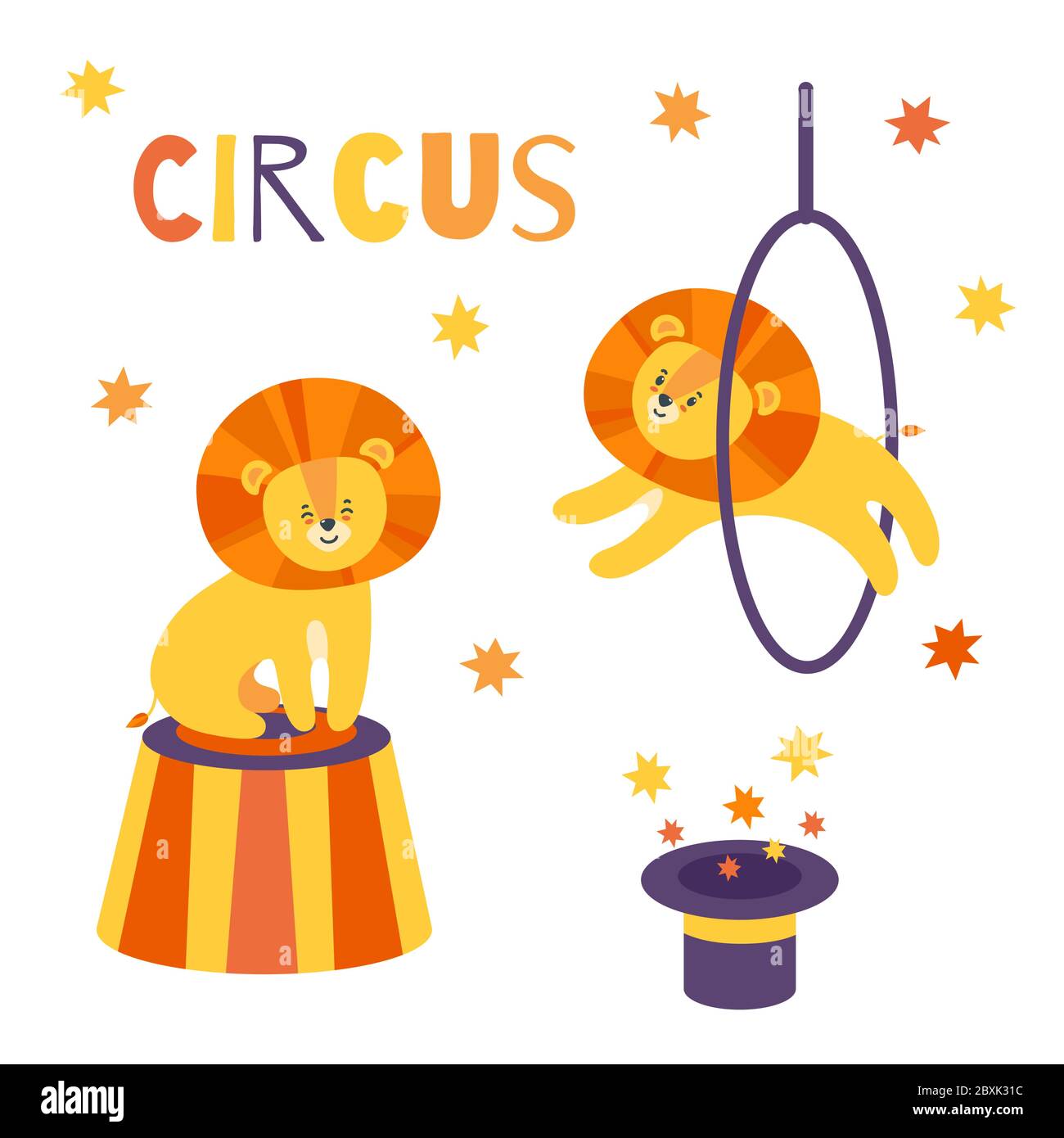 Lion circus cartoon hi-res stock photography and images - Alamy