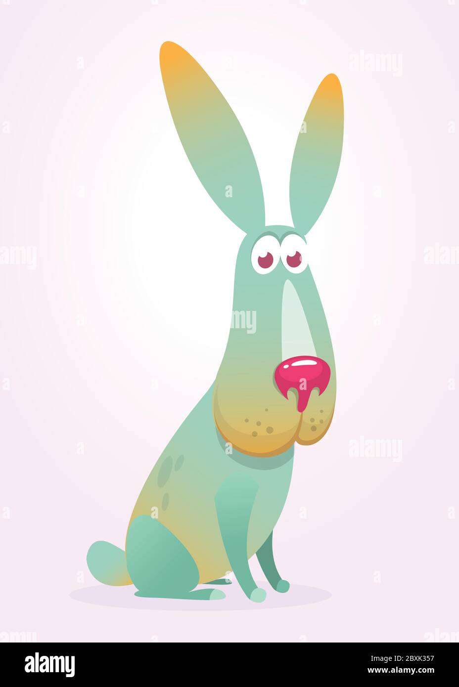 Rabbit or Easter Bunny cartoon character. Vector illustration Stock ...