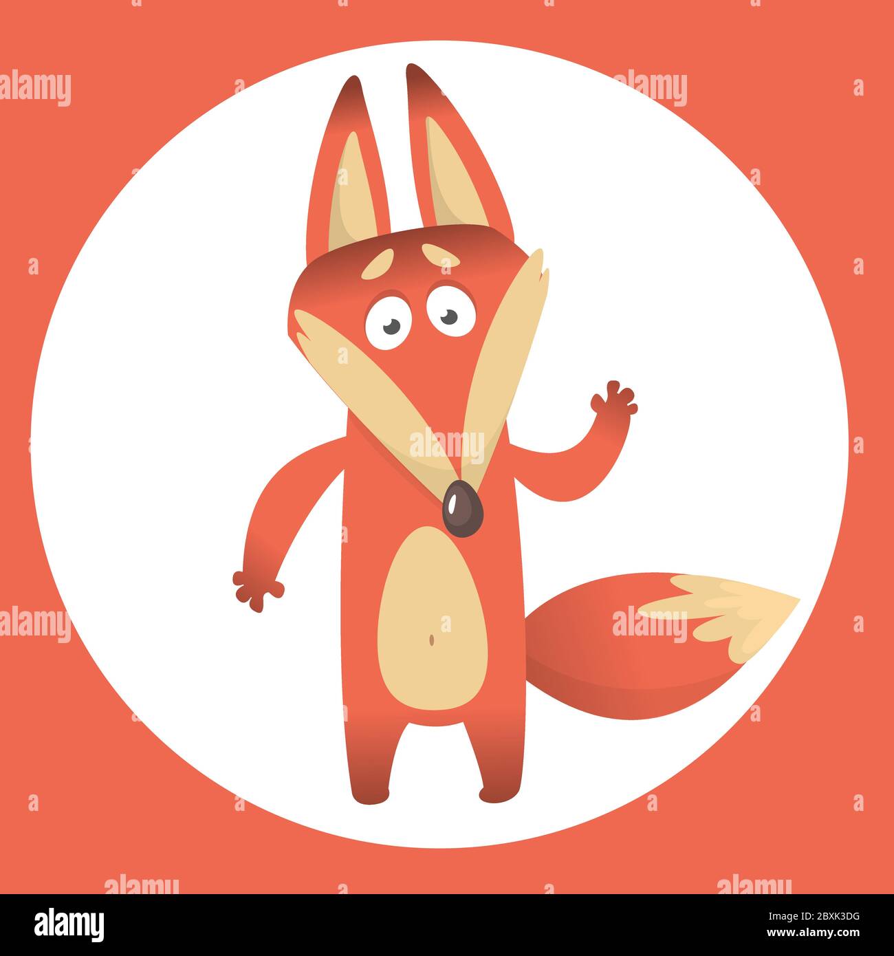 Cartoon red fox character, vector illustration, isolated on white ...