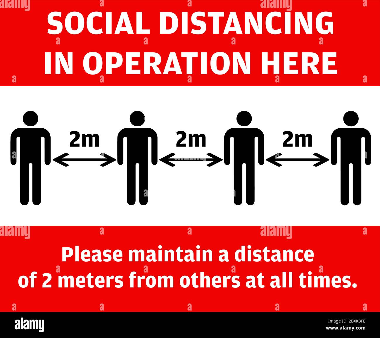 Social Distancing Notice for people. Social Distancing in operation ...