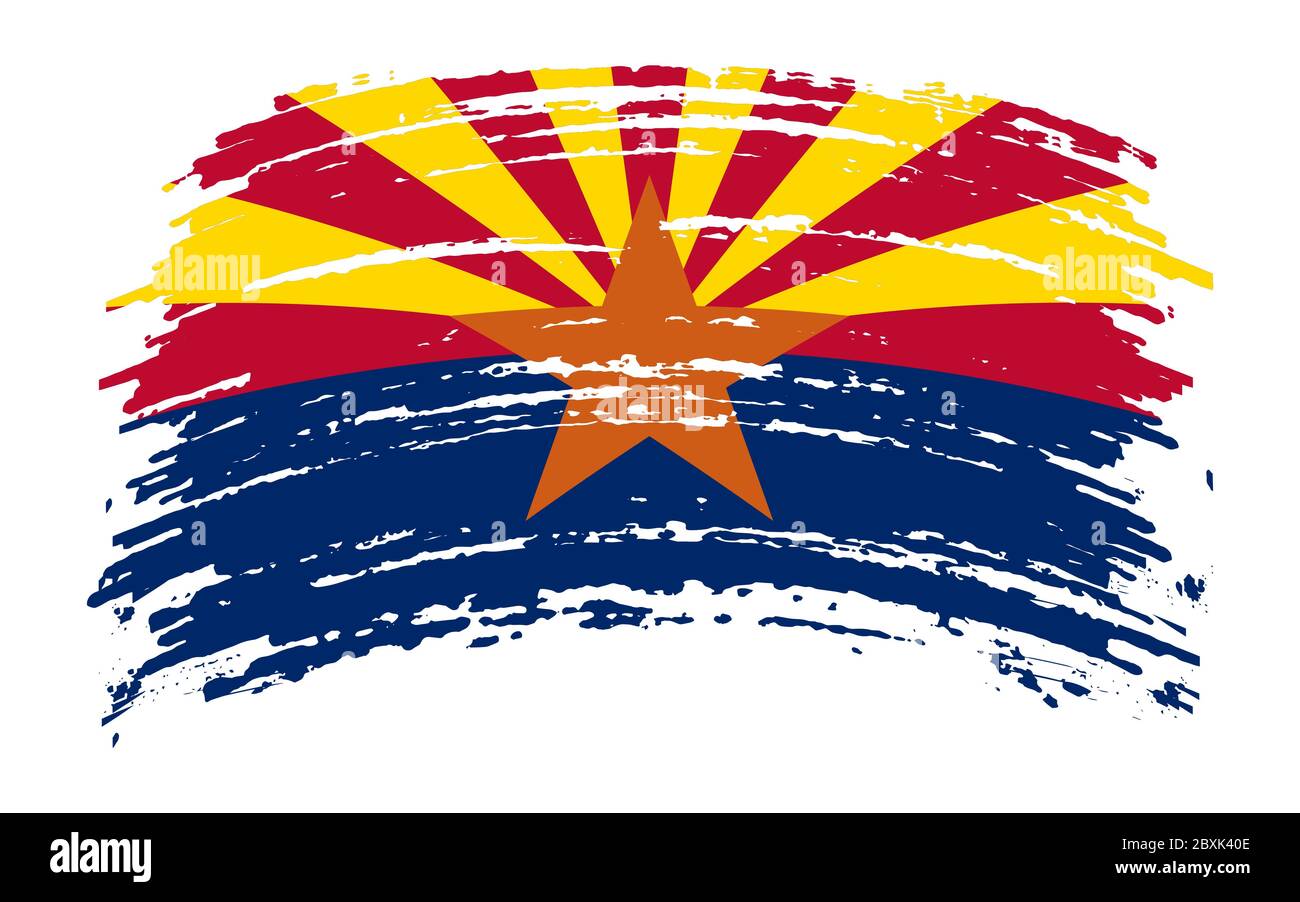 Arizona US flag in grunge brush stroke, vector image Stock Vector Image ...