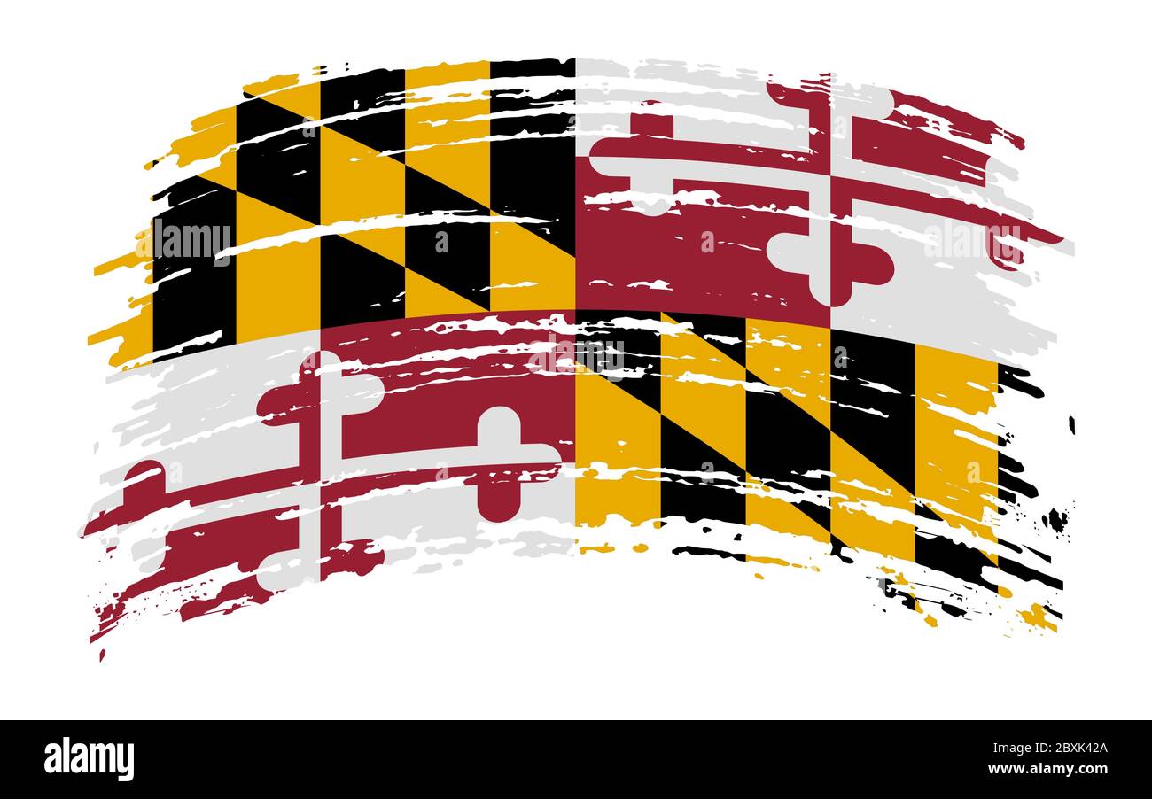 Maryland US flag in grunge brush stroke, vector image Stock Vector ...