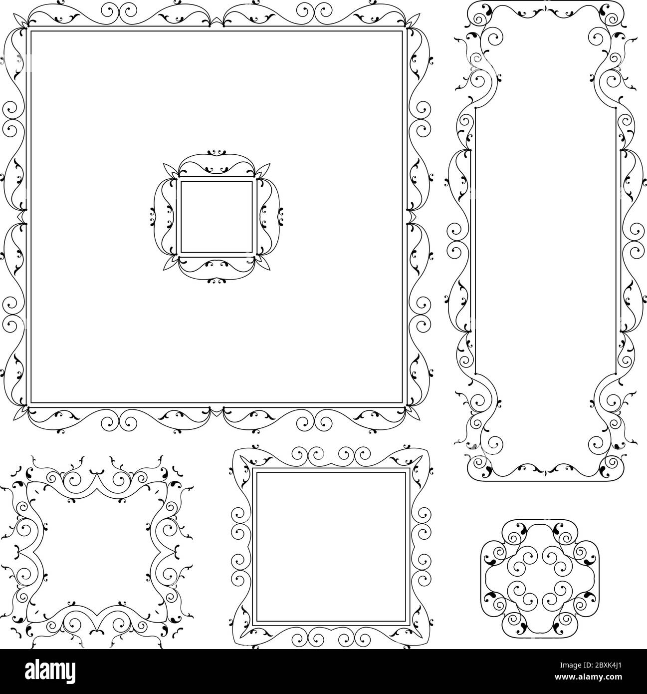 Portrait border design Black and White Stock Photos & Images - Alamy