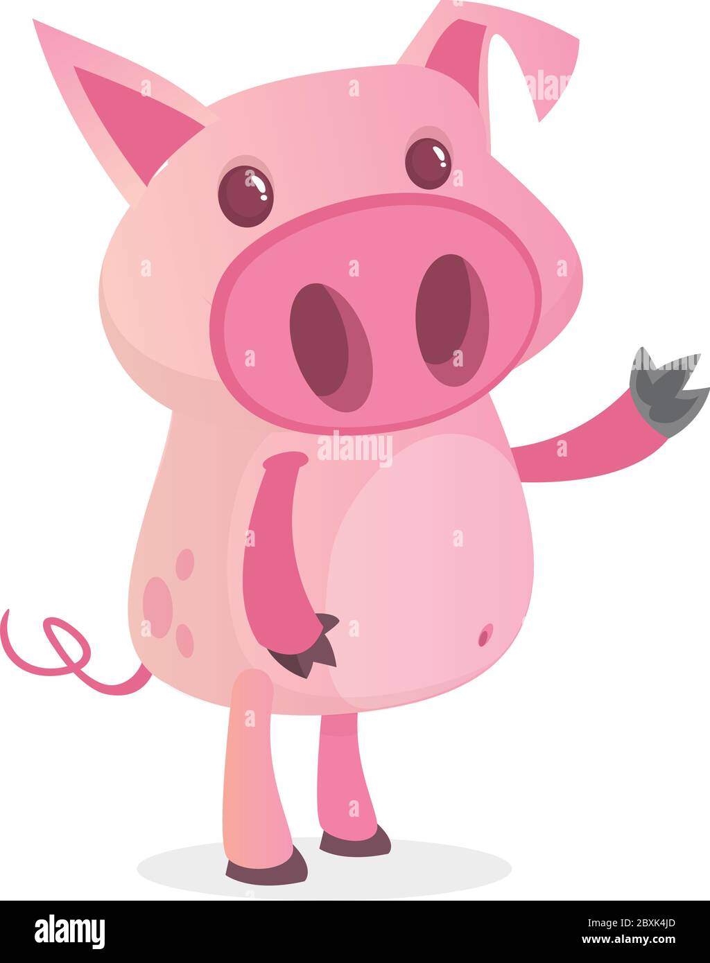 Happy cartoon pig presenting. Farm animals. Illustration of a smiling ...