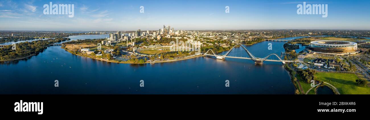 Perth Australia November 5th 2019: Panoramic aerial view of the Optus ...