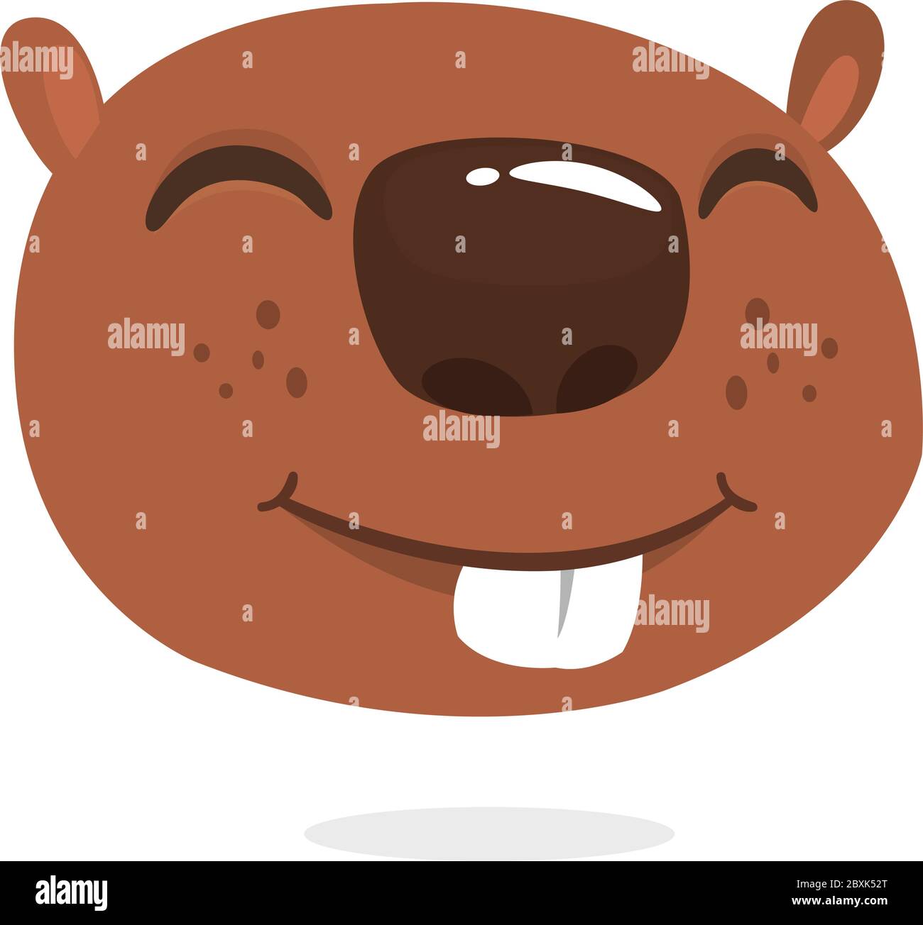 Cute cartoon beaver head icon smiling. Vector illustration Stock Vector ...