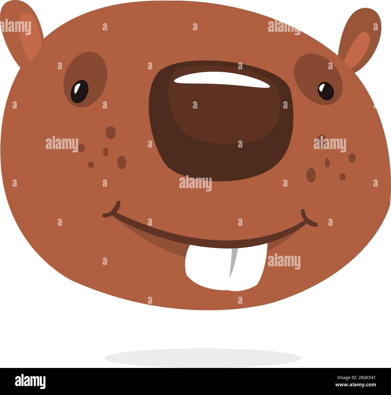 Cute cartoon beaver head smiling. Vector illustrated. Design for print ...