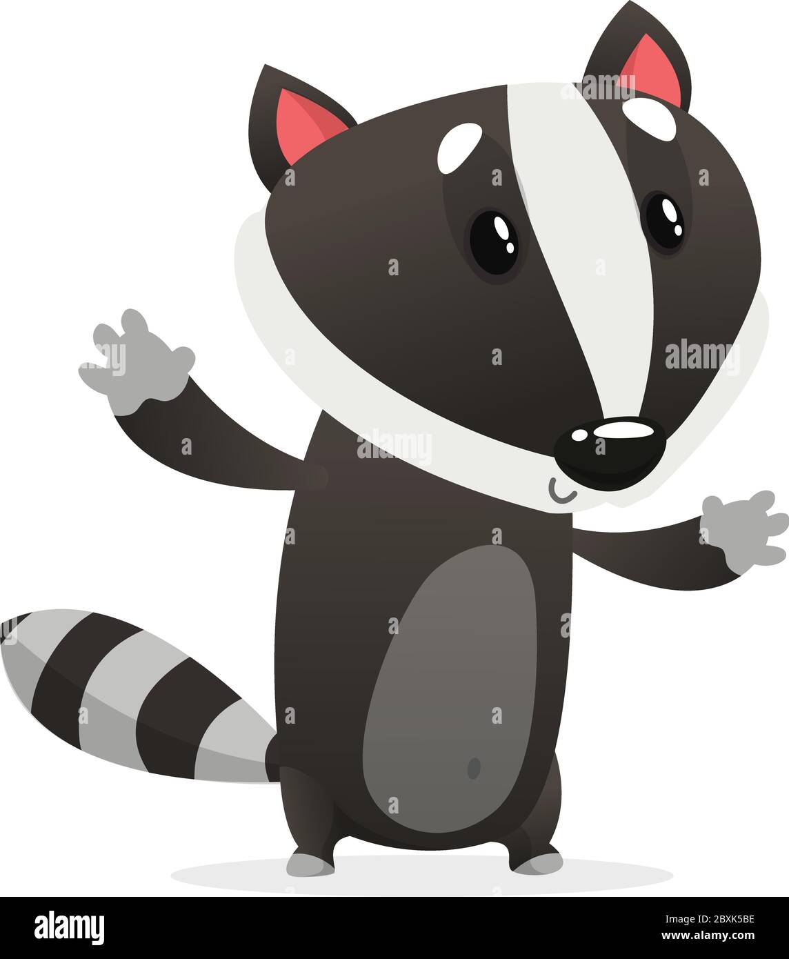 Cute cartoon raccoon character. Wild forest animal collection. Baby ...
