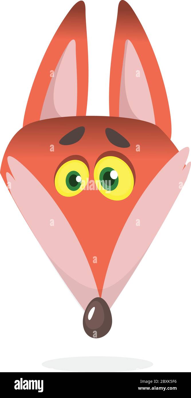 Cartoon red fox. Vector illustration of red smiling fox icon Stock ...
